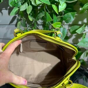 Coach | Bags | Iridescent Neon Green Leather Medium Coach Purse | Poshmark